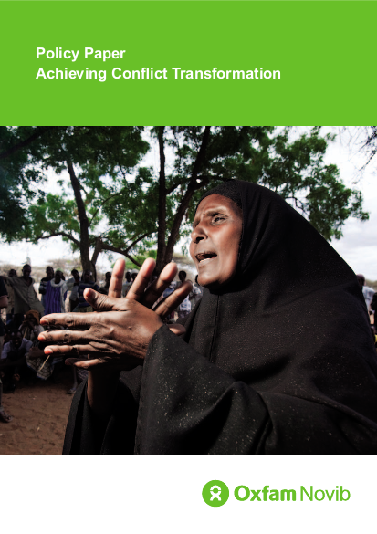 Policy paper, Achieving conflict transformation | ALNAP
