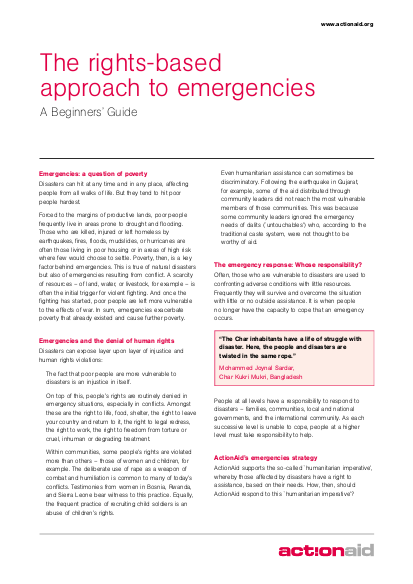 The rights-based approach to emergencies: A Beginners’ Guide | ALNAP