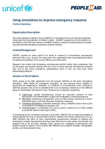 Using Simulations to Improve Emergency Response | ALNAP