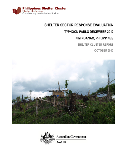 Shelter Sector Response Evaluation Typhoon Pablo, December 2012 in ...