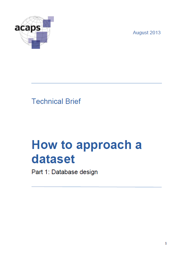 How to approach a dataset - Part 1: Database design | ALNAP