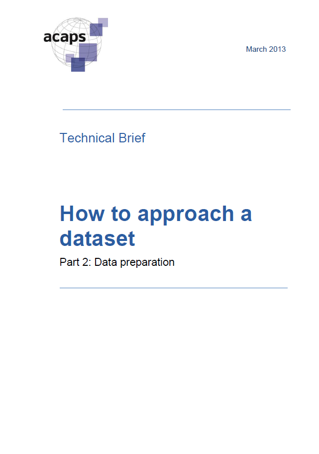 How to approach a dataset - Part 2: Data preparation | ALNAP
