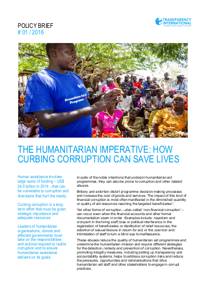 The Humanitarian Imperative: How Curbing Corruption Can Save Lives | ALNAP
