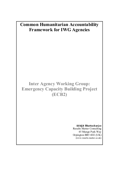 Common Humanitarian Accountability Framework for IWG Agencies - Inter ...