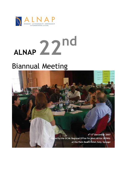 22nd ALNAP Meeting: Meeting Report | ALNAP