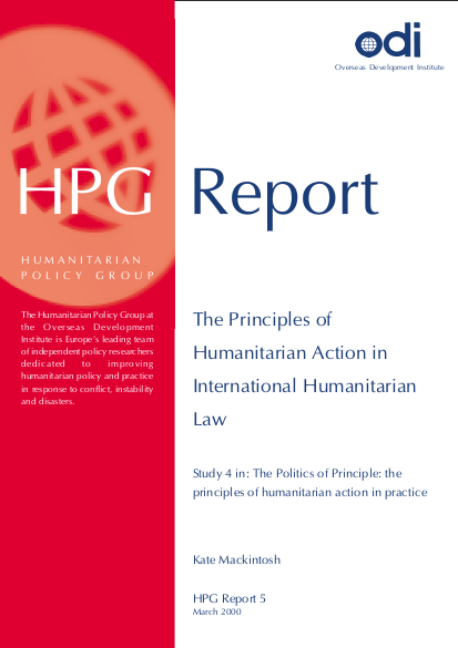 The Principles of Humanitarian Action in International Humanitarian Law | ALNAP