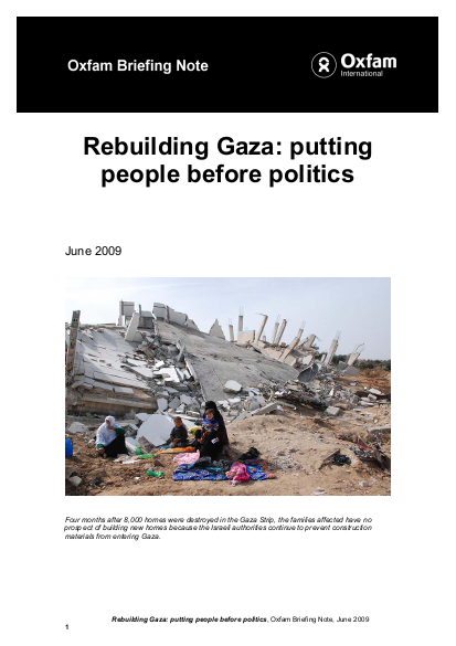Rebuilding Gaza: putting people before politics | ALNAP