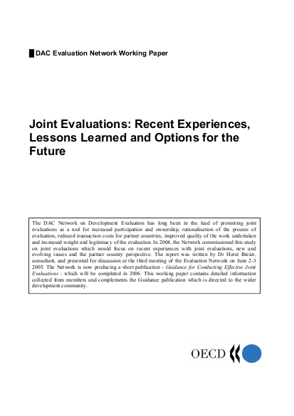 Joint Evaluations: Recent Experiences, Lessons Learned and Options for ...