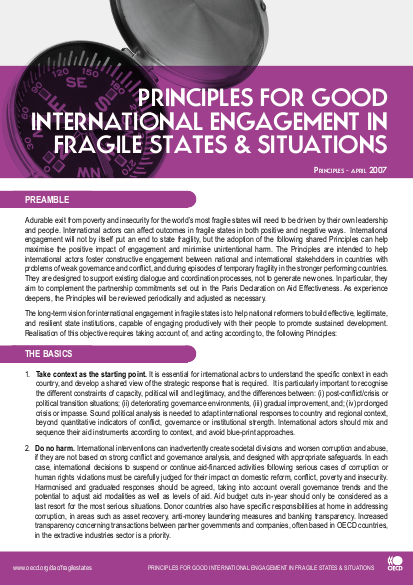 Principles for Good International Engagement in Fragile Stater and ...