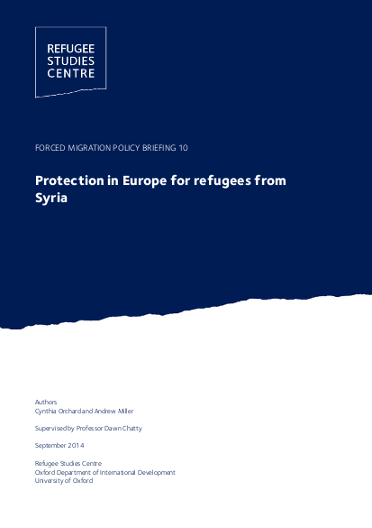 Protection in Europe for refugees from Syria | ALNAP