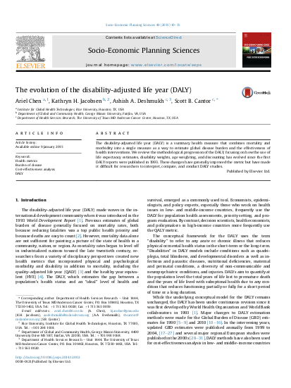 The evolution of the disability-adjusted life year (DALY) | ALNAP