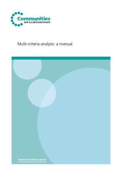 Multi Criteria Analysis A Manual Alnap