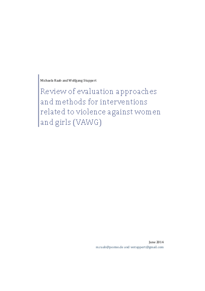 Review Of Evaluation Approaches And Methods For Interventions Related