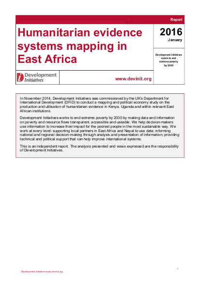 Humanitarian Evidence Systems Mapping in East Africa | ALNAP