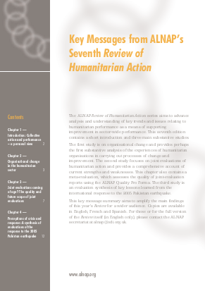 ALNAP's 7th Review of Humanitarian Action, Key messages | ALNAP