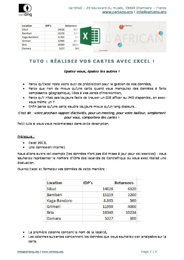 Tuto : réalisez vos cartes avec Excel | ALNAP