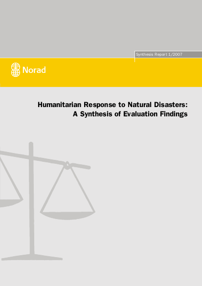 Humanitarian Response to Natural Disasters: A Synthesis of Evaluation Findings | ALNAP