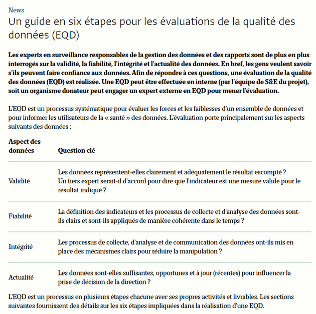 Un guide en six étapes pour les évaluations de la qualité des données ...