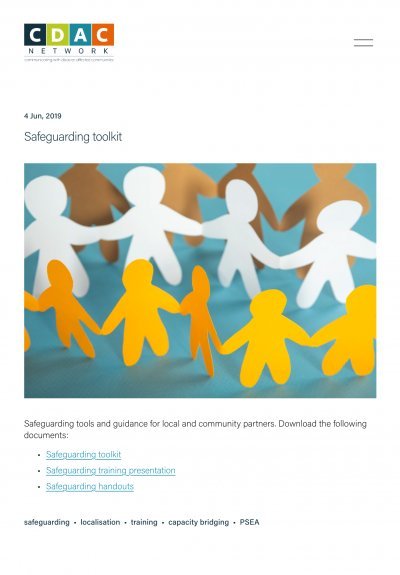 Safeguarding Toolkit | ALNAP