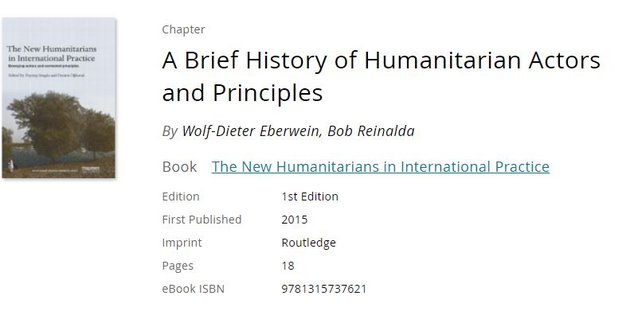A Brief History of Humanitarian Actors and Principles | ALNAP