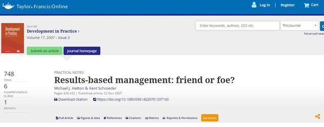 Results-based management: Friend or foe? | ALNAP