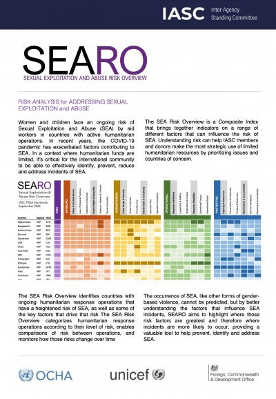 Sexual Exploitation and Abuse Risk Overview (SEARO) | ALNAP