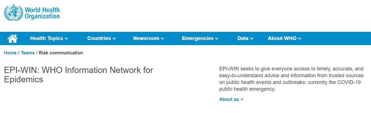 EPI-WIN: WHO information network for epidemics | ALNAP