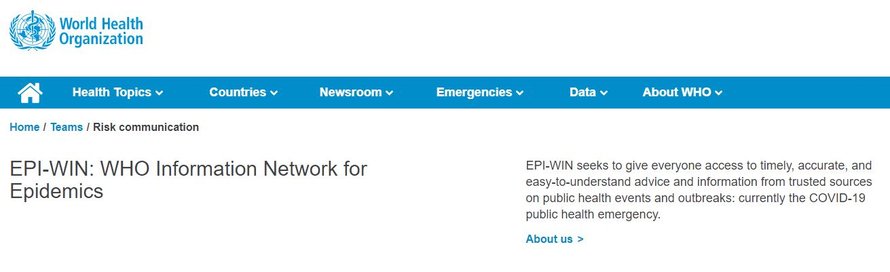 EPI-WIN: WHO information network for epidemics | ALNAP