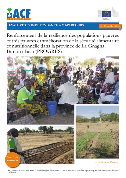 Renforcement de la Résilience des Populations Pauvres et Très Pauvres et Amélioration de la ...