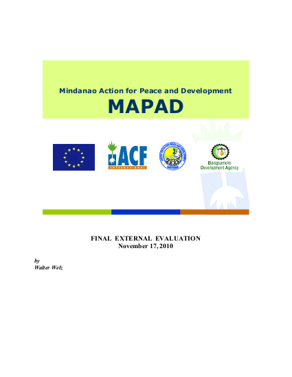 Final Independent Evaluation of the project 'Mindanao Action for Peace ...