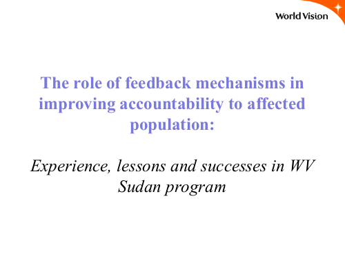 The role of feedback mechanisms in improving accountability to affected ...