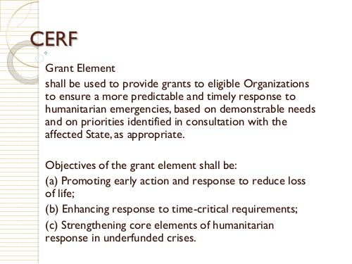 The role of OCHA's Central Emergency Response Funds | ALNAP