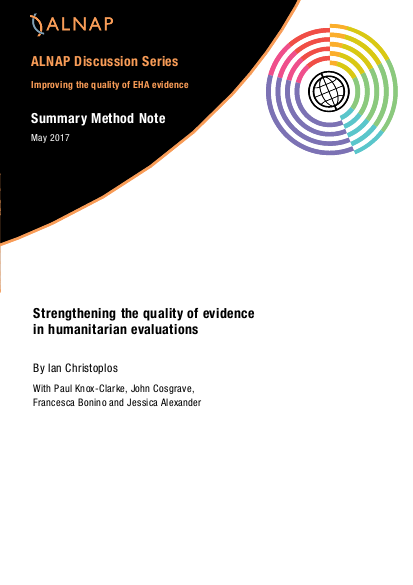 Strengthening the quality of evidence in humanitarian evaluations | ALNAP