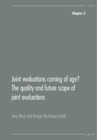 Joint evaluations coming of age? The quality and future scope of joint ...