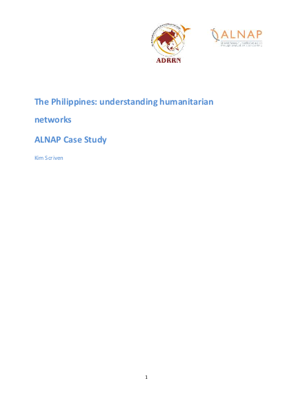 The Philippines: understanding humanitarian networks | ALNAP