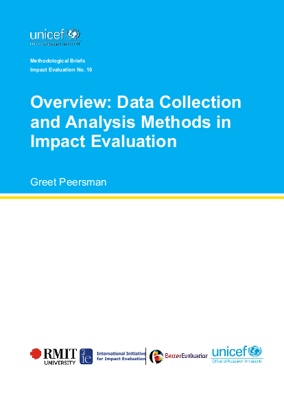 Overview: Data Collection and Analysis Methods in Impact Evaluation | ALNAP
