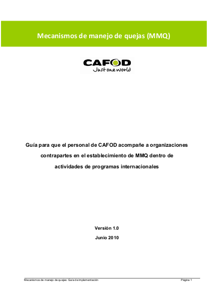 Guía para que el Personal de CAFOD Acompañe a Organizaciones ...