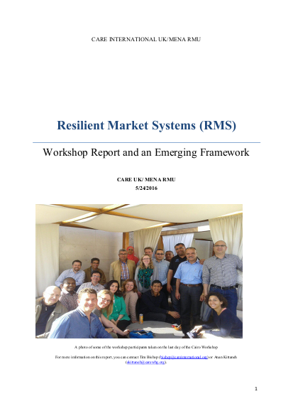 Resilient market systems: Workshop report and an emerging framework | ALNAP