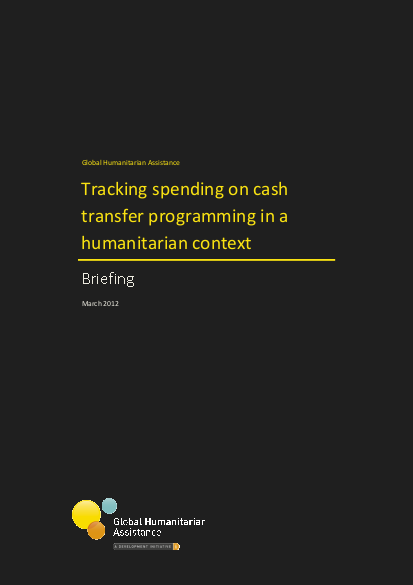 Global Humanitarian Assistance: Tracking Spending on Cash Transfer ...