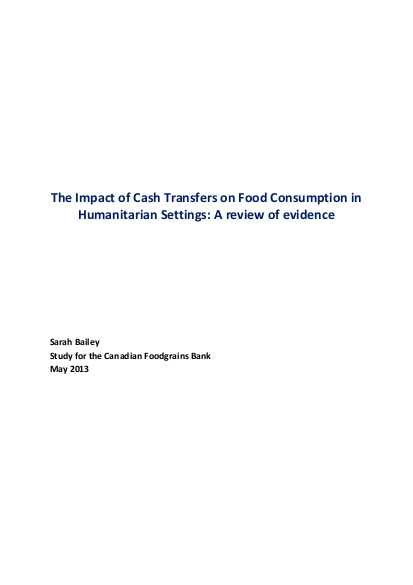 The Impact of Cash Transfers on Food Consumption in Humanitarian ...