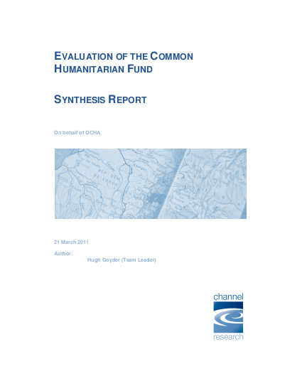 Evaluation of the Common Humanitarian Fund Synthesis Report | ALNAP