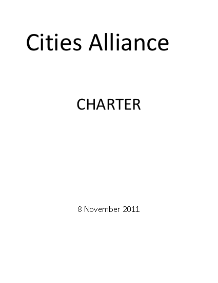 Cities Alliance Charter | ALNAP