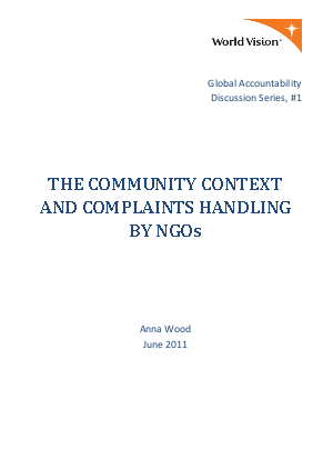 The Community Context and Complaints Handling by NGOs - Global ...