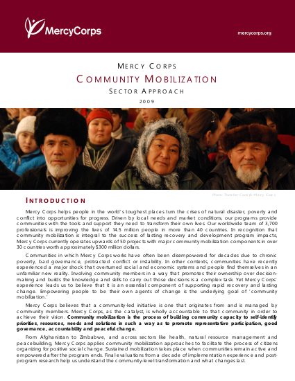 Community Mobilization Sector Approach | ALNAP