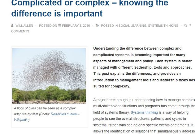 Complicated or complex - knowing the difference is important | ALNAP