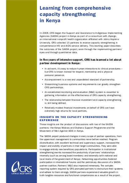 Learning from Comprehensive Capacity Strengthening in Kenya | ALNAP