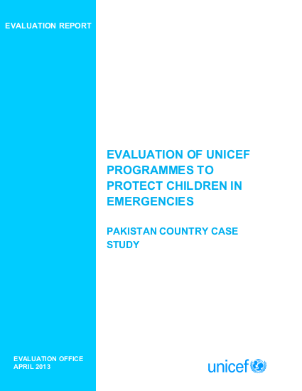 Evaluation of UNICEF Programmes to Protect Children in Emergencies ...