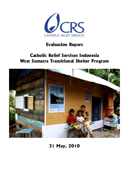 CRS Indonesia West Sumatra Transitional Shelter Evaluation Report | ALNAP