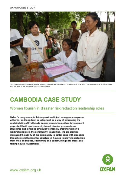 Cambodia Case Study. Women Flourish in Disaster Risk Reduction Leadership Roles | ALNAP