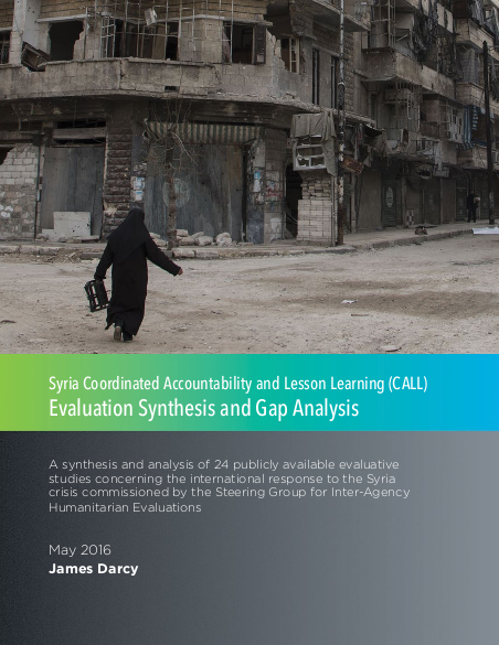 Syria Coordinated Accountability and Lesson Learning (CALL): Evaluation Synthesis and Gap ...